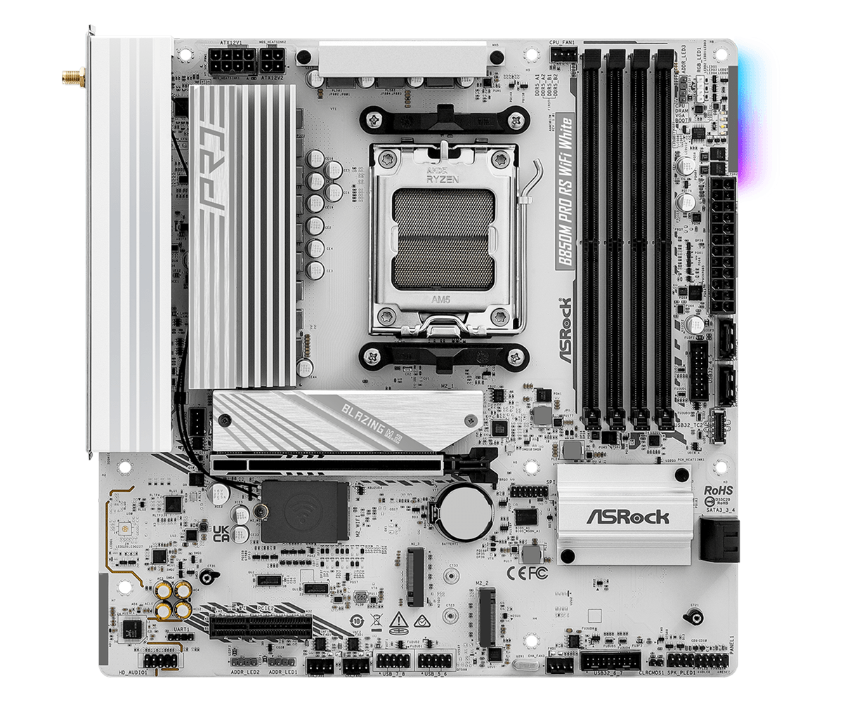 ASRock > B850M Pro RS WiFi White